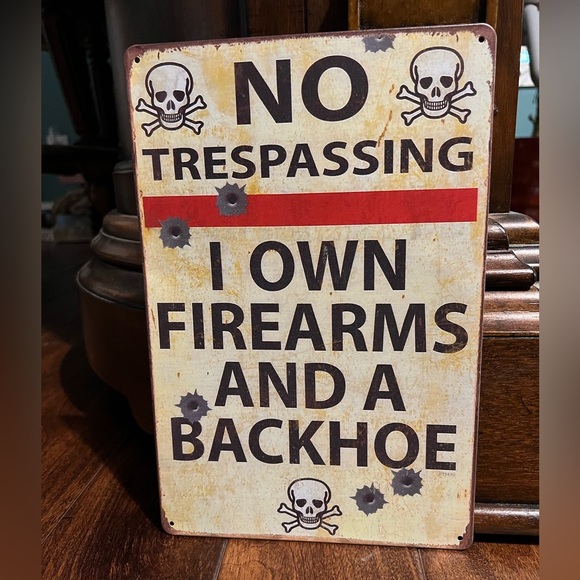 Other | No Tresspass Vintage Look Metal Sign Has 4 Pre Drilled Holes ...